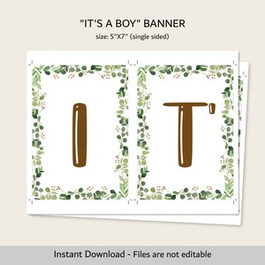 PRINTABLE Woodland Baby Shower Banner It's A Boy Banner Woodland ...