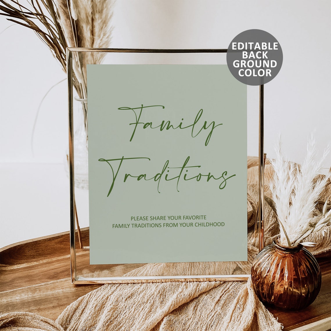 Editable Family Traditions Sign and Card, Baby Shower Games Printable ...