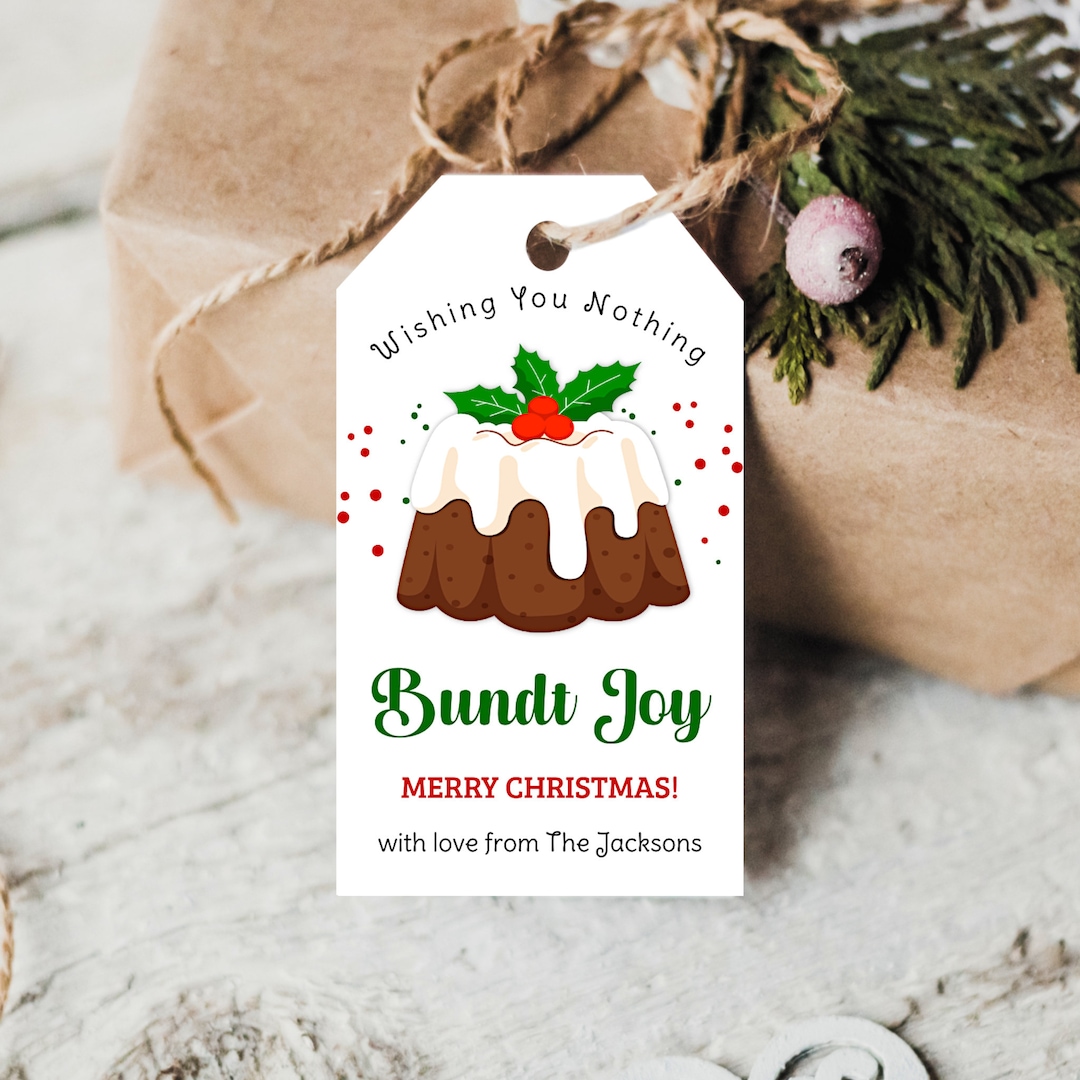 Editable Holiday Bundt Cake Gift Tag Christmas Gift Tag Wish - Etsy