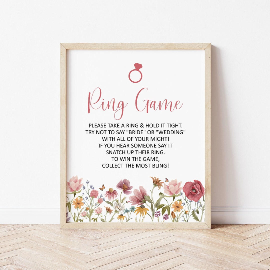 The Ring Game Don't Say Wedding Game Wildflower Bridal - Etsy
