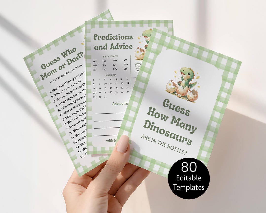 Editable Dinosaur Baby Shower Games, Hatching Soon Baby Shower Game ...