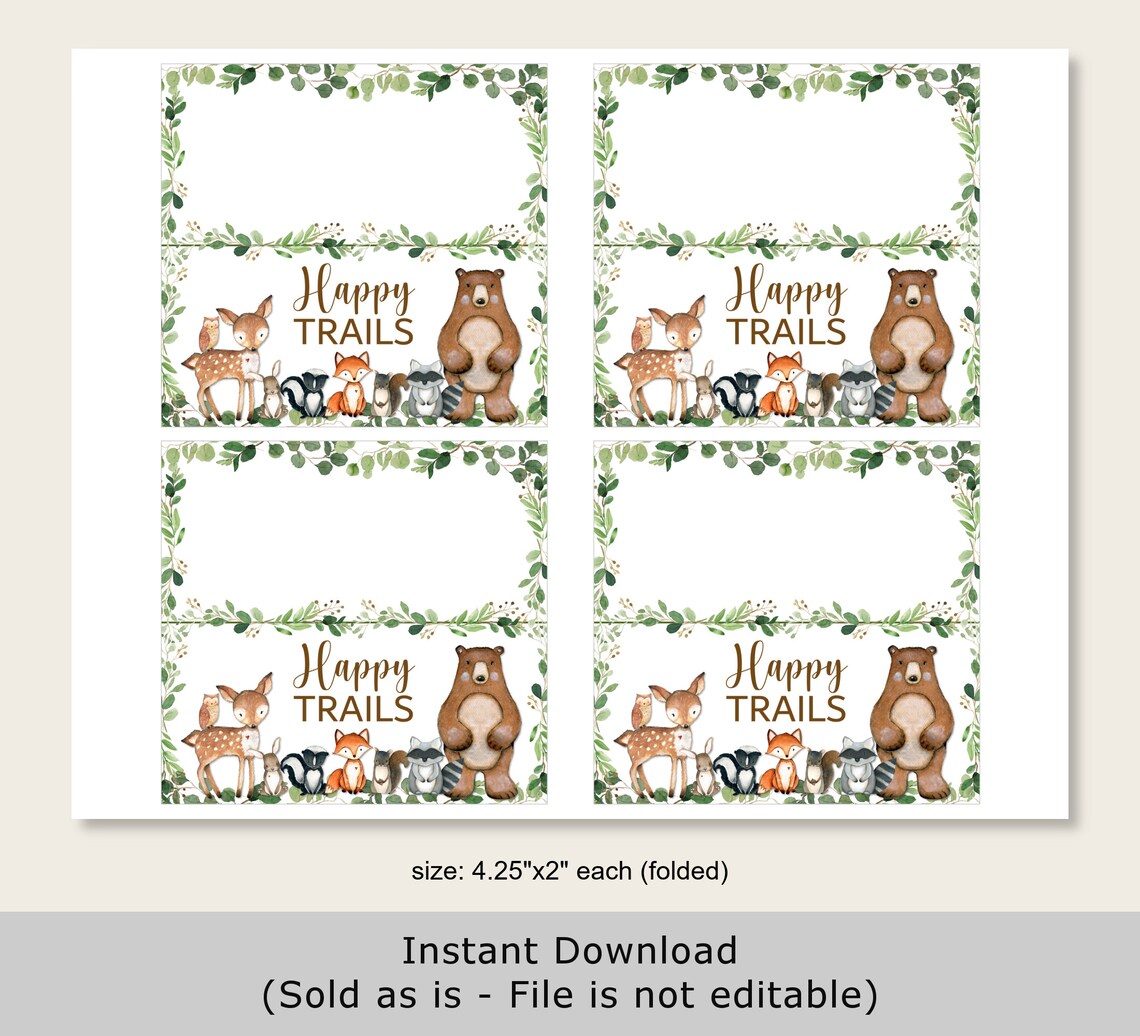 Woodland Treat Bag Topper Trail Mix Bag Toppers Woodland Baby - Etsy