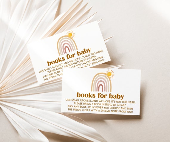 Books For Baby Card Rainbow Baby Shower Boho Rainbow Sunshine Baby ...