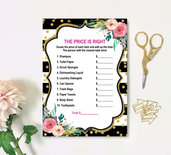 The Price is Right Bridal Shower Game Guess The Price Game Printable ...