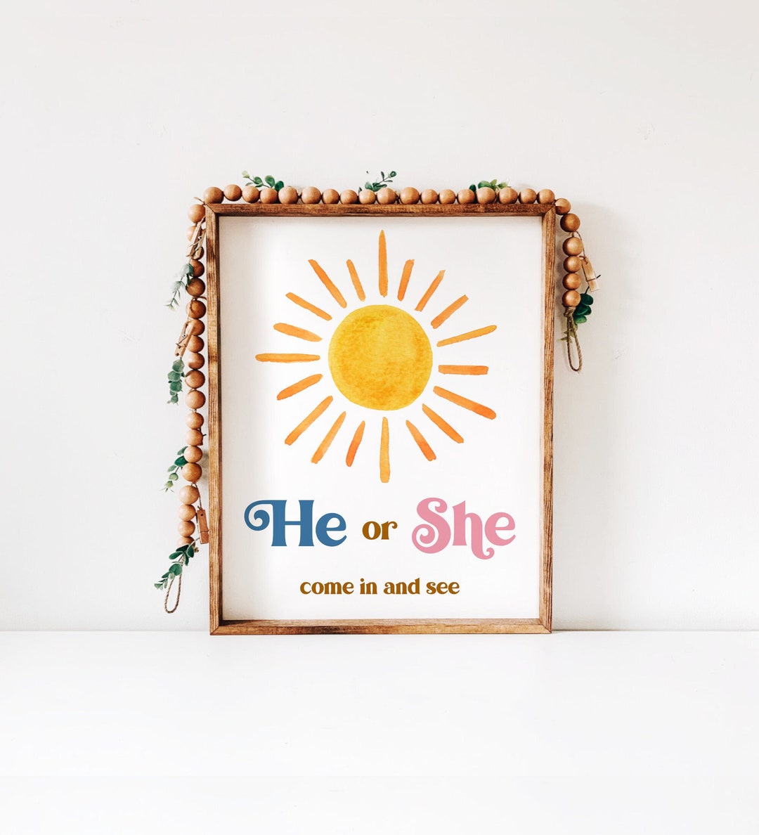 Guess He or She Sign Sun Gender Reveal Party Welcome Sign Sun - Etsy