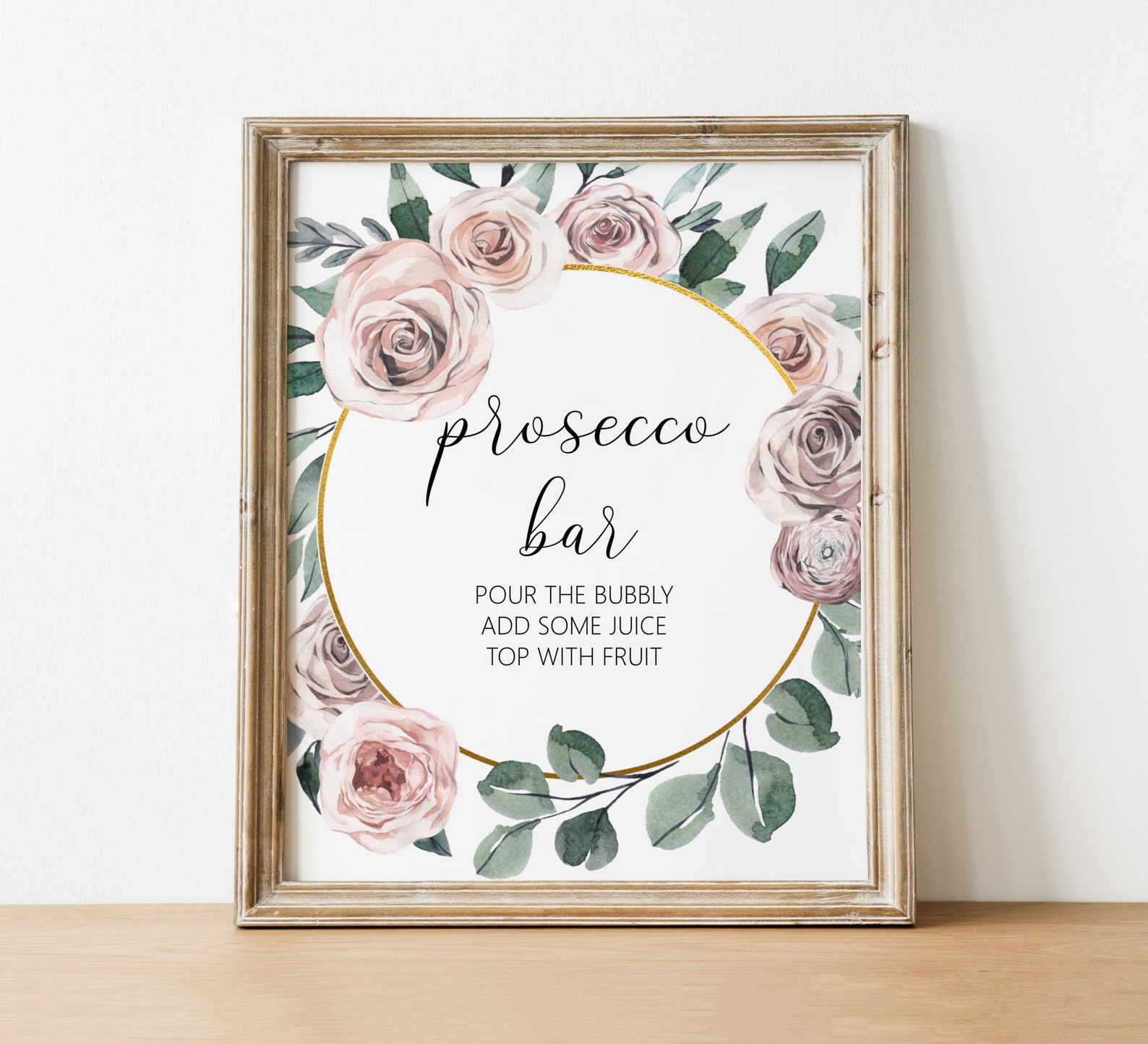 Boho Prosecco Sign Printable Prosecco Bar Sign Pimp Your Dusty Rose ...