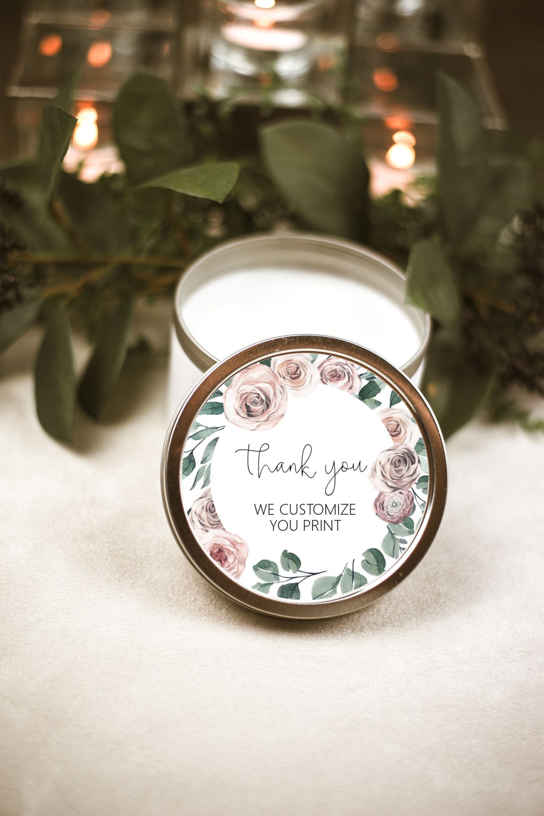 Favor Labels Round Favor Stickers Thank You Stickers Dusty Rose Boho ...