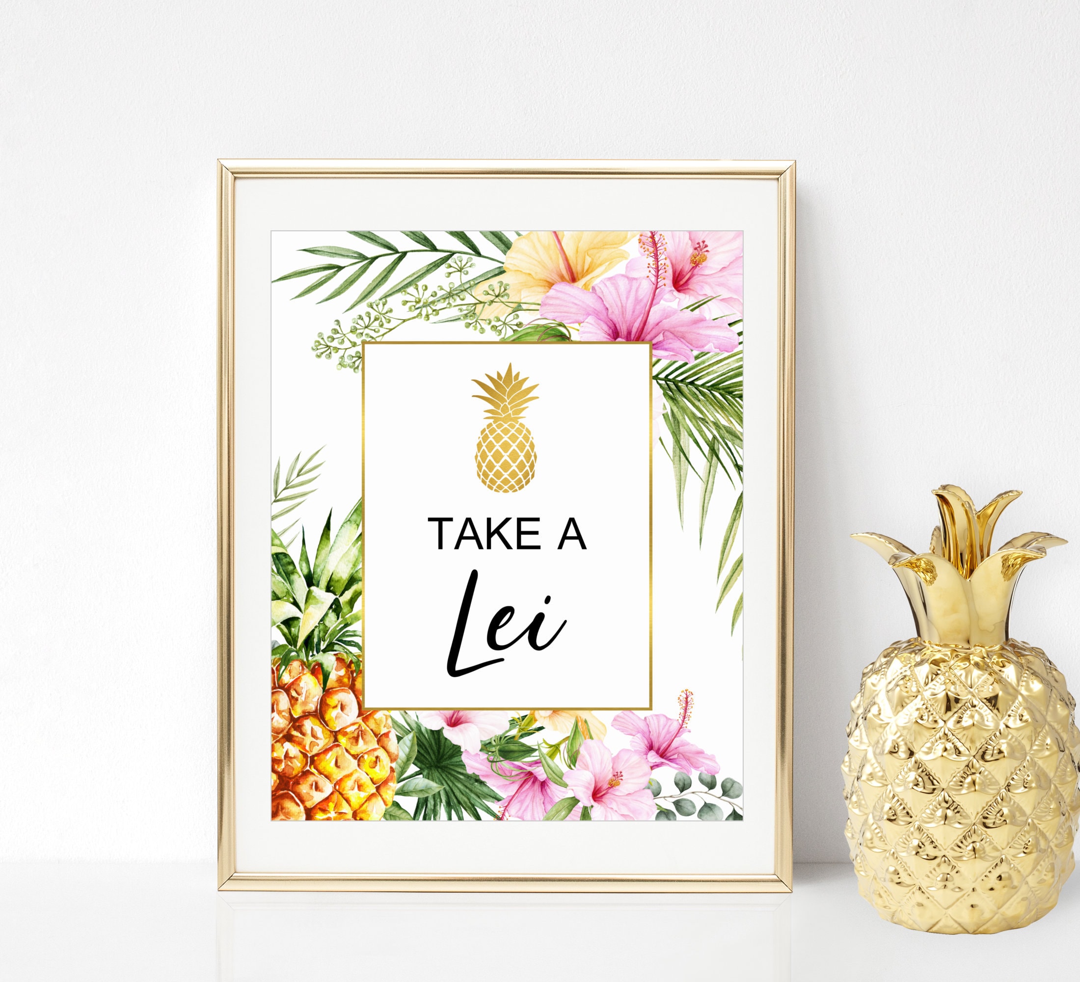 Take A Lei Sign Hawaiian Luau Party Decorations Birthday Bridal Shower ...