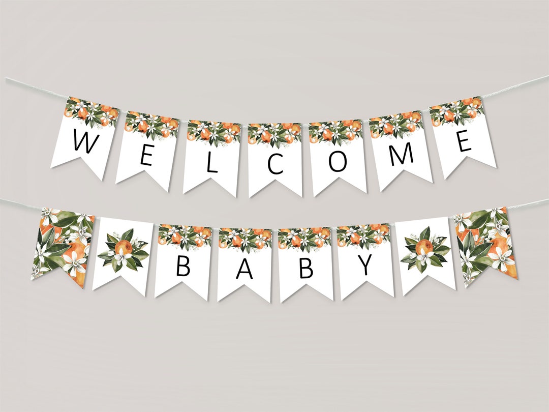 Editable Citrus Baby Shower Banner Welcome Baby Banner Template A ...