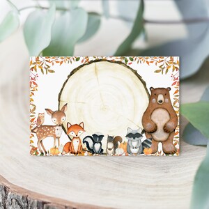 Fall Woodland Editable Buffet Food Card Food Label Table Tent Card Food ...
