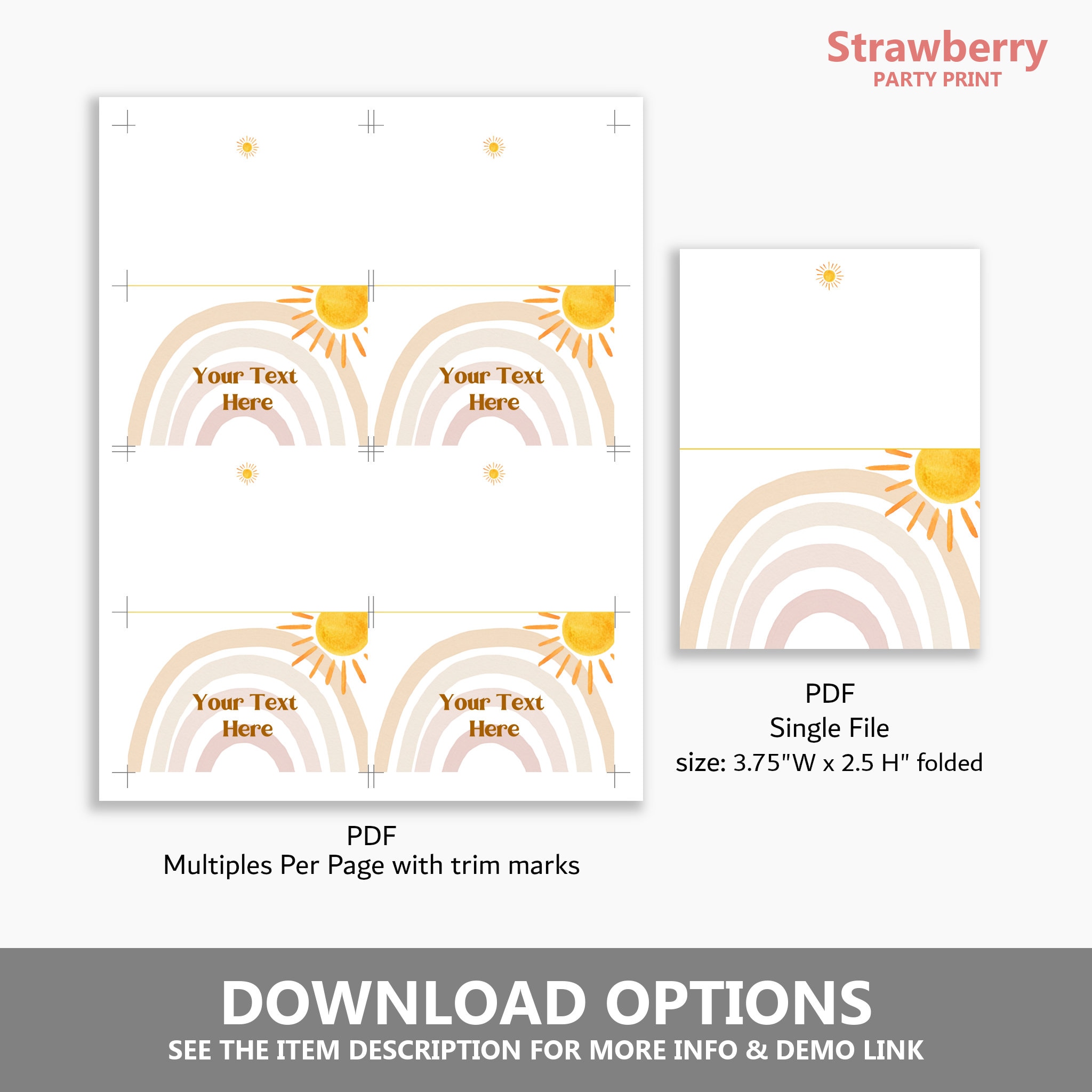 Rainbow Editable Food Labels Tent Cards Place Cards Rainbow Baby Shower ...