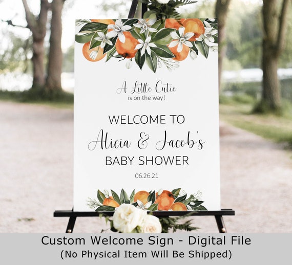 CUSTOM Orange Citrus Welcome Sign Little Cutie Baby Shower - Etsy