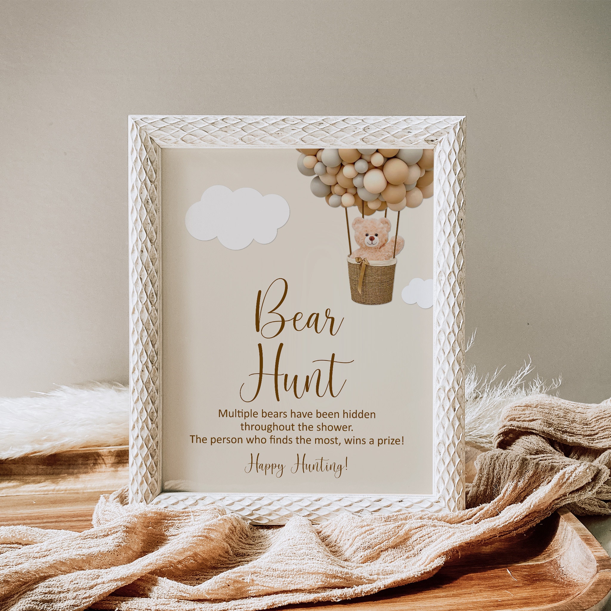 Message From Bump Sign Baby Shower Game Sign - Little Bear Wooden ...