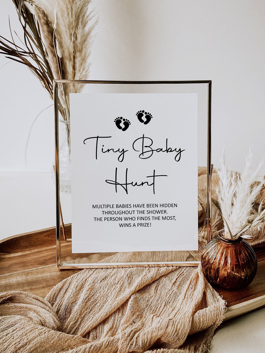 Tiny Baby Hunt Game Sign Minimalist Baby Shower Game Find the Babies ...