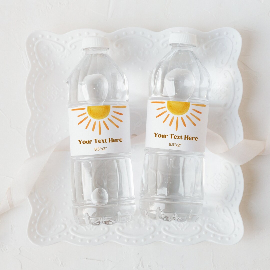 Editable Sun Water Bottle Labels Sun Baby Shower Little Sunshine ...