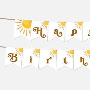 Editable Sun Happy Birthday Banner First Trip Around the Sun Bunting ...