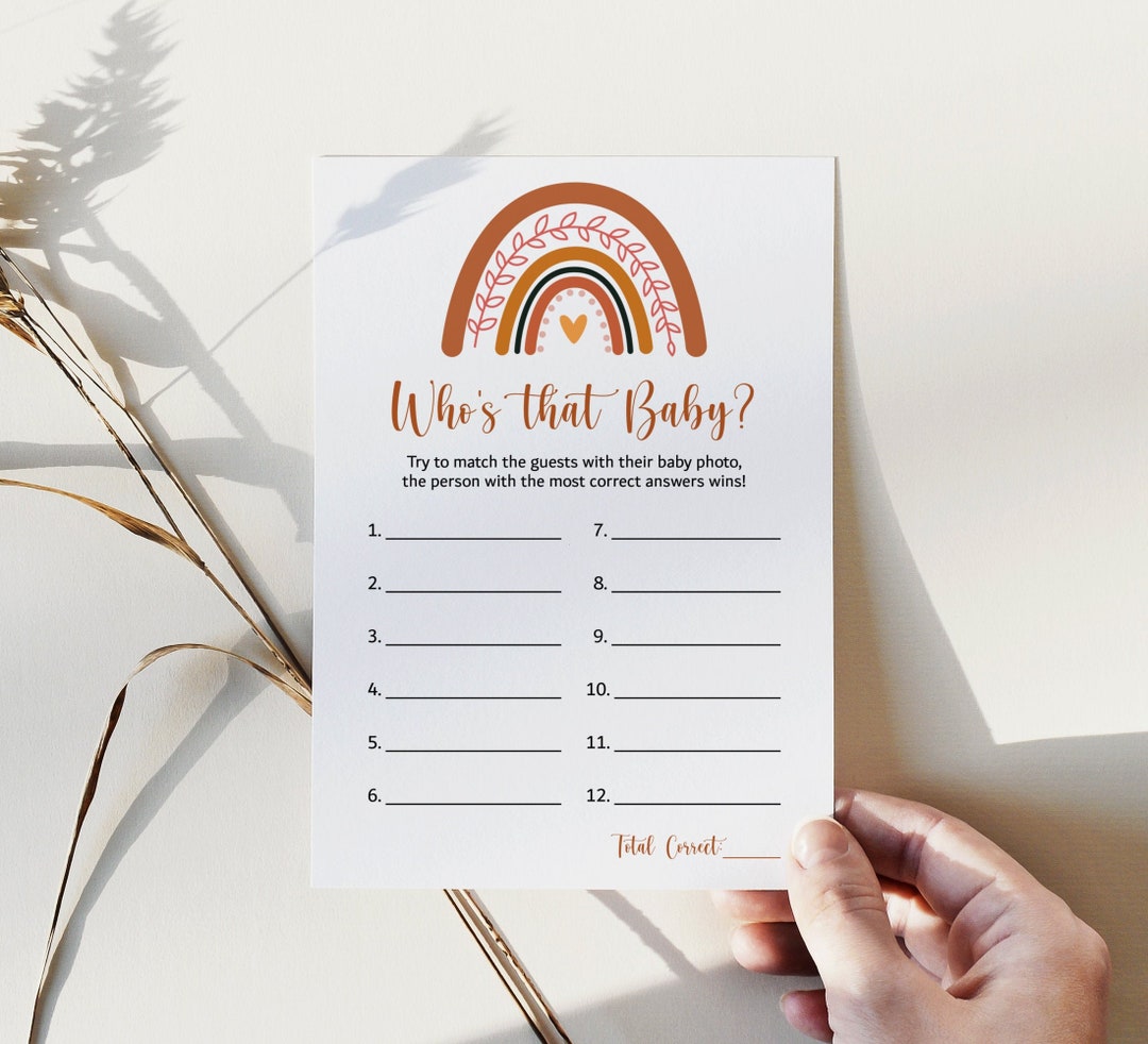 Who's Who is That Baby Picture Game Rainbow Baby Shower - Etsy