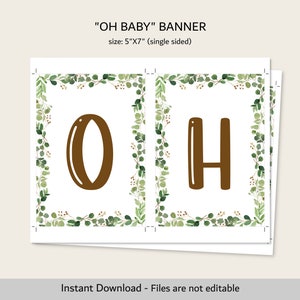 PRINTABLE Oh Baby Woodland Baby Shower Banner Woodland Animals Banner ...