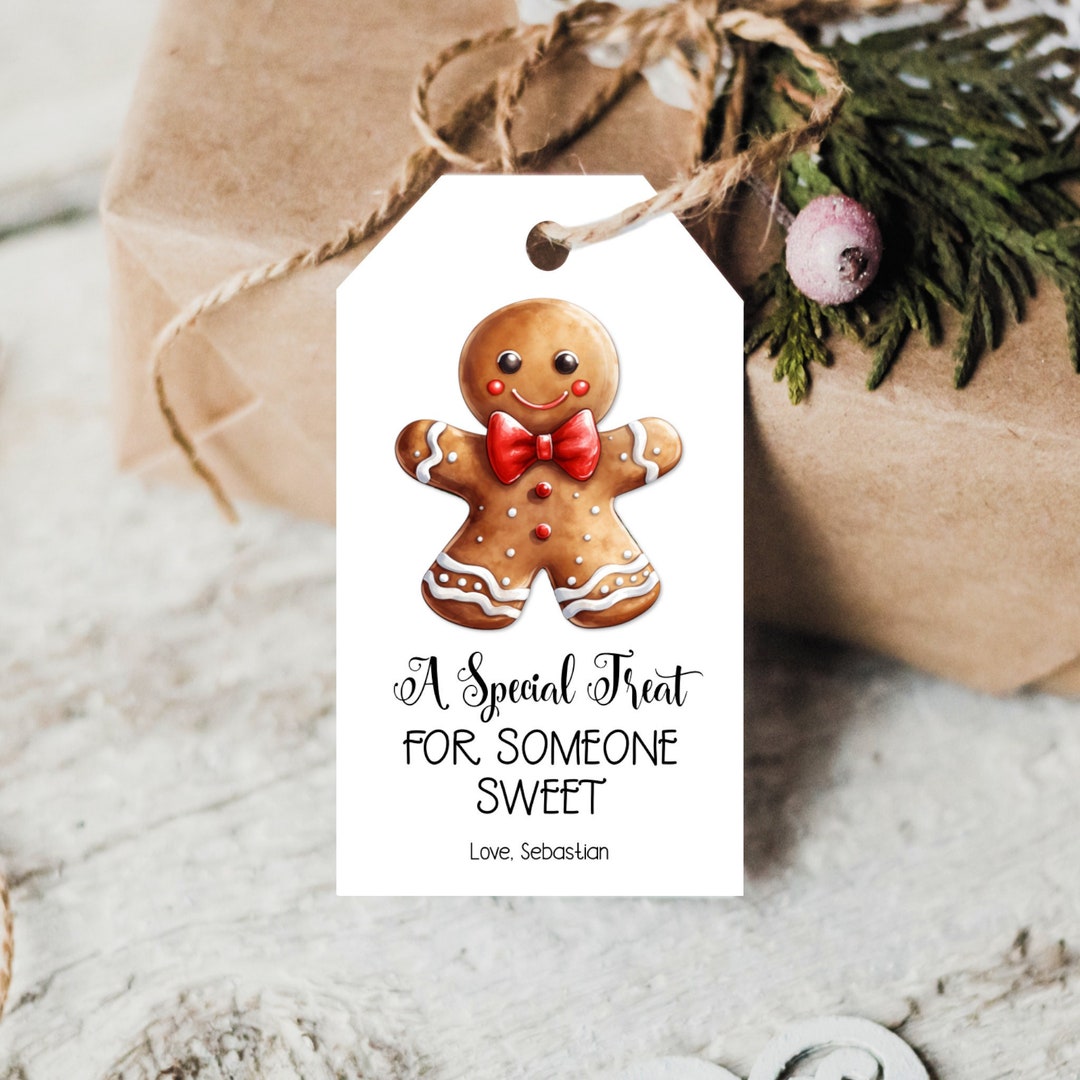 Editable Christmas Treat for Someone Sweet Gift Tag Gingerbread Man Tag ...