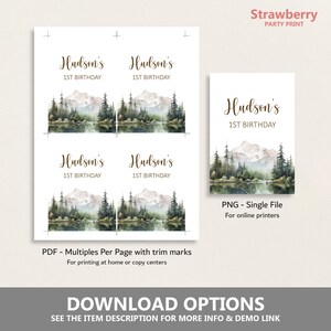 Editable Mountain Adventure Birthday Capri Sun Label Juice Bag Sticker ...