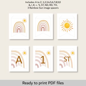 Rainbow Banner Boho Rainbow Sunshine Baby Shower Banner Muted - Etsy