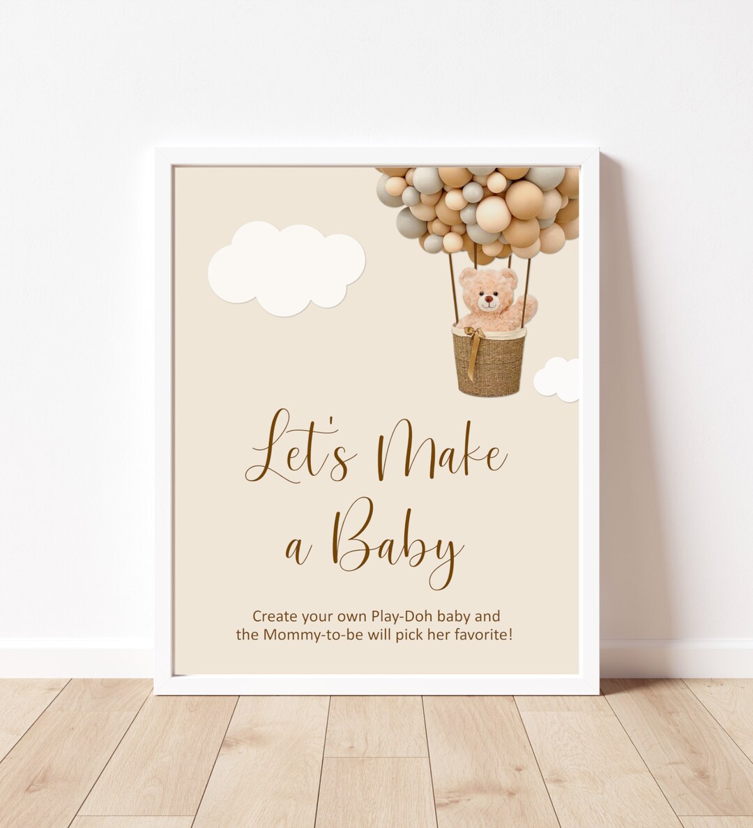 Bear Let's Make A Baby Game Teddy Bear Baby Shower We Can Bearly Wait ...