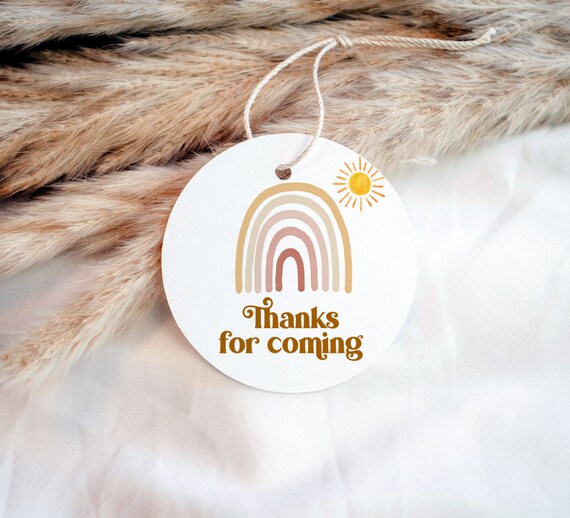 Rainbow Thanks You Tag Boho Rainbow Birthday Favor Tag Sunshine ...