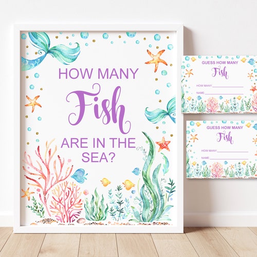 Guess How Many Fish Are in the Jar Game Under the Sea Baby | Etsy