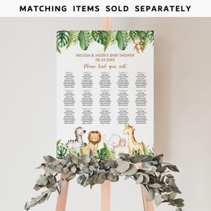 Editable Jungle Safari Table Numbers Safari Baby Shower Safari Birthday ...