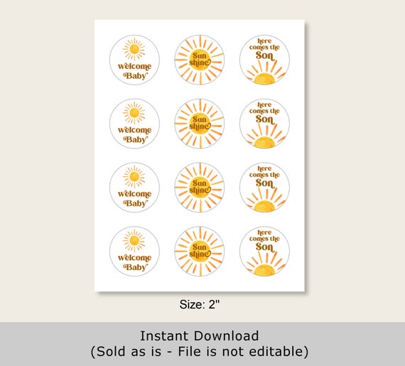 You Are My Sunshine Cupcake Topper Printables Sun Birthday Cupcake