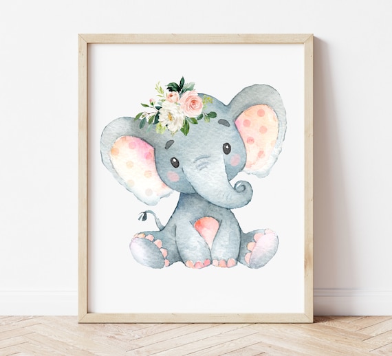 Pink Elephant Printable Pink Elephant Baby Girl Elefant Zoo Safari