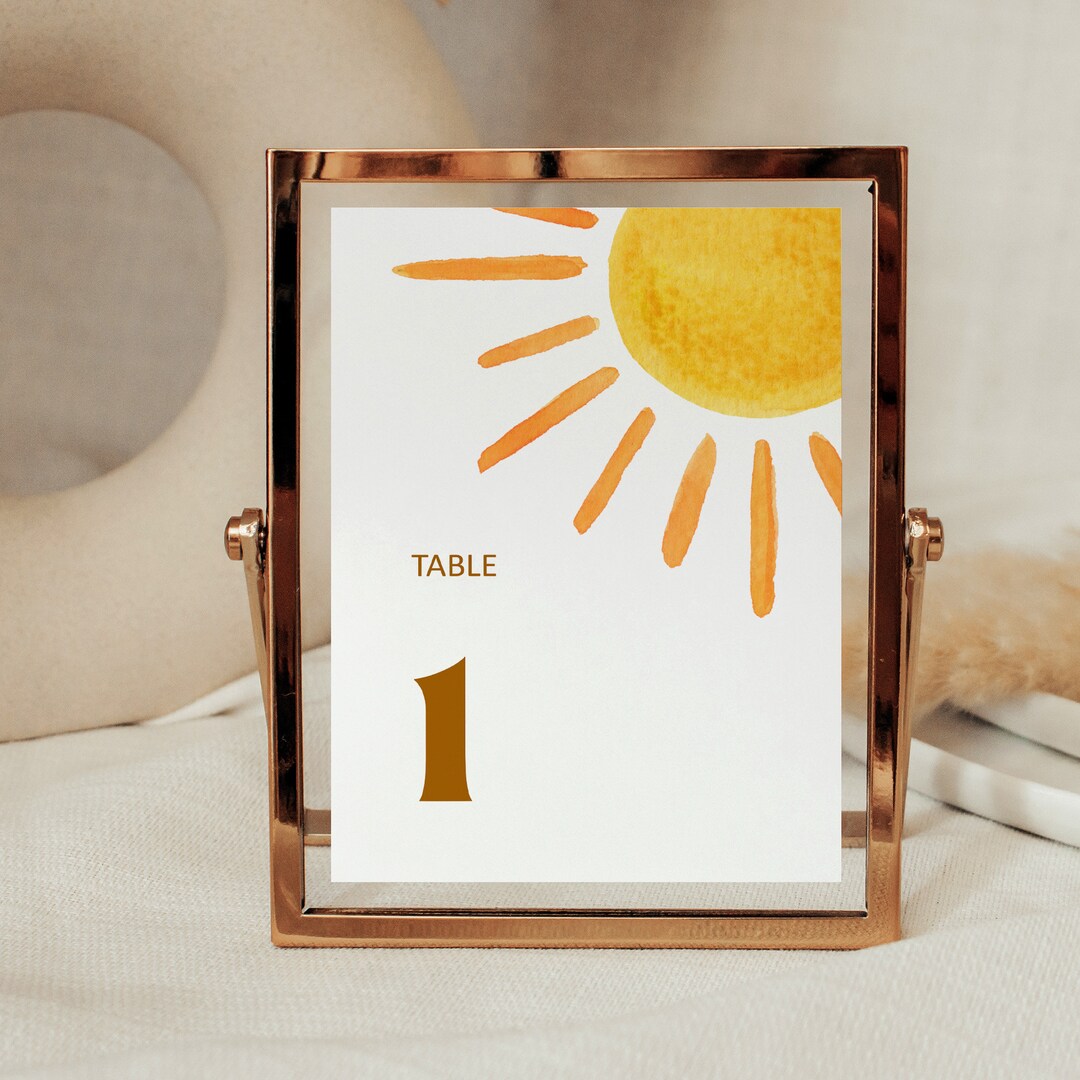 Editable Sun Table Numbers Sun Baby Shower First Trip Around Sun ...