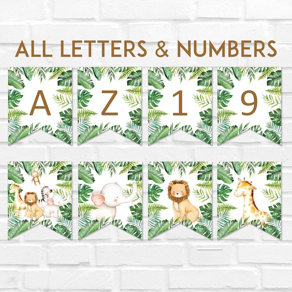 Happy Birthday Jungle Banner - Etsy