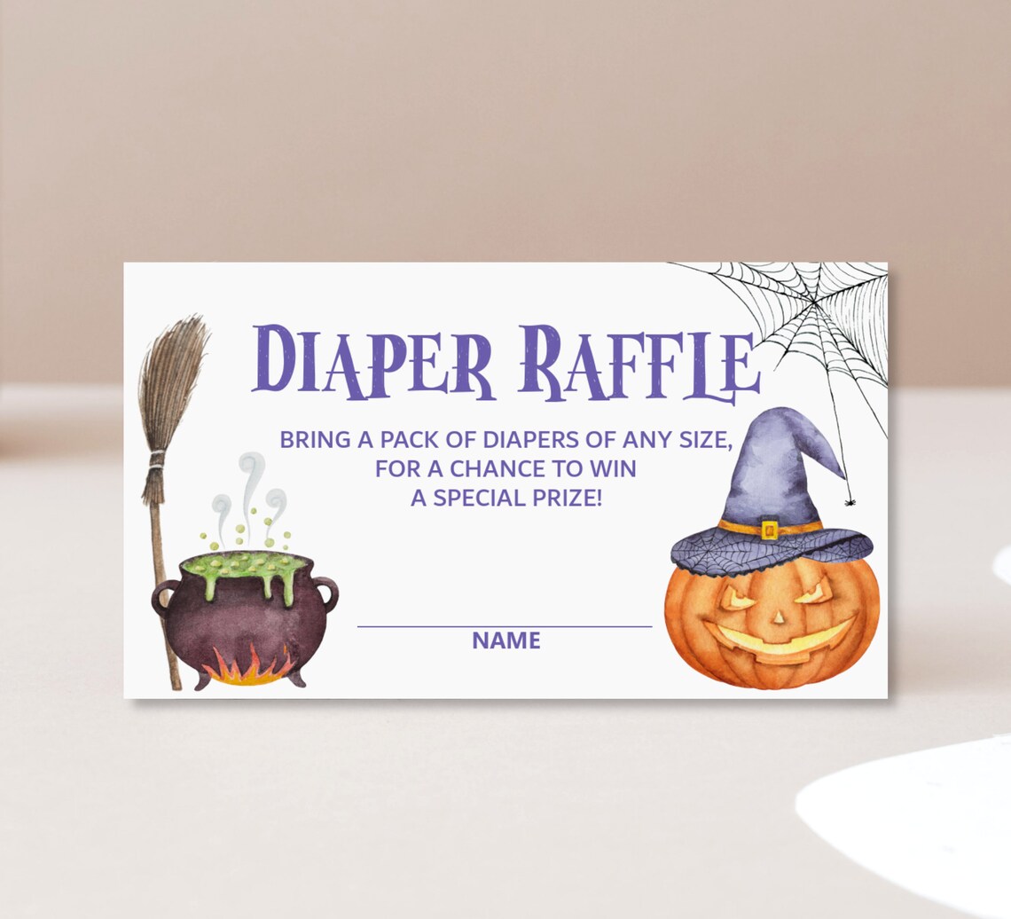 Halloween Diaper Raffle Tickets & Sign Halloween Baby Shower - Etsy