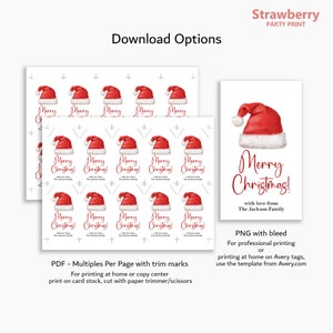 Editable Santa Hat Gift Tag Christmas Gift Tag Holiday Gift - Etsy