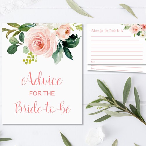 Editable Advice For The Bride To Be Card Bridal Shower Travel Etsy