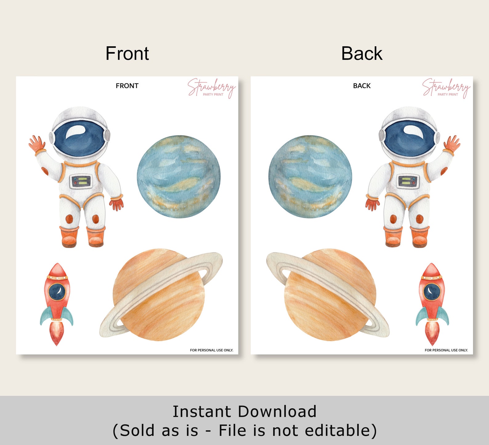 PRINTABLE Space Cake Topper Space Centerpieces Outer Space Birthday ...