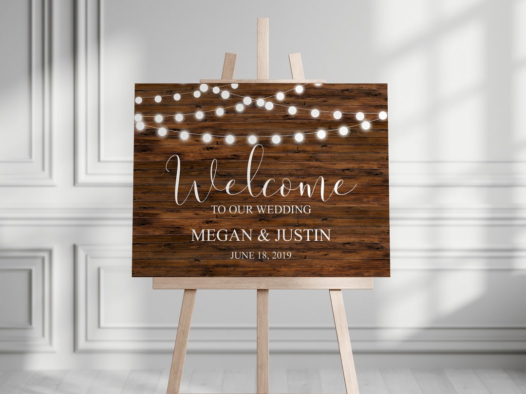 Custom Wedding Welcome Sign Wood Wedding Entrance Sign Rustic Wedding ...