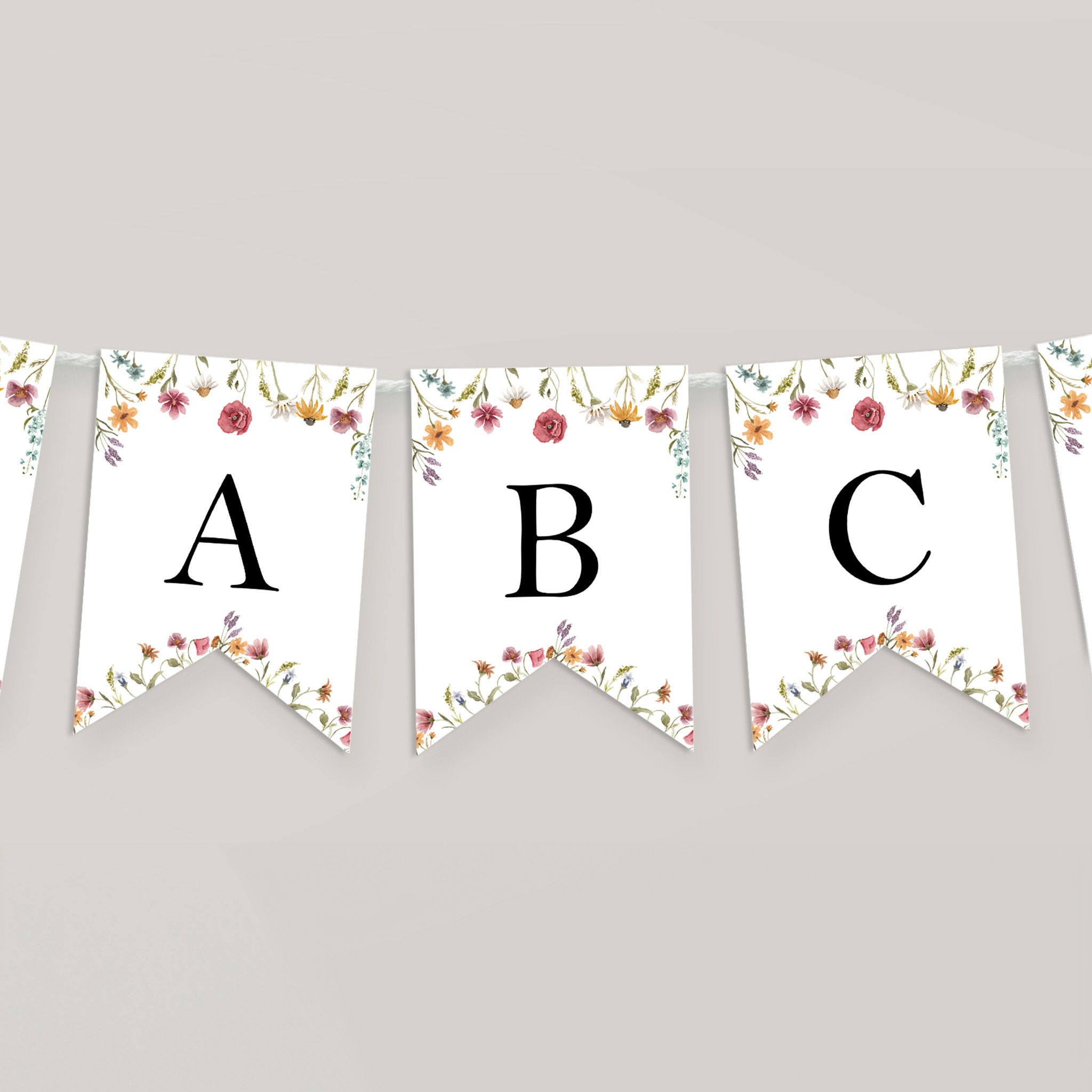 Editable Wildflower Banner Template Colorful Flowers Custom Banner ...