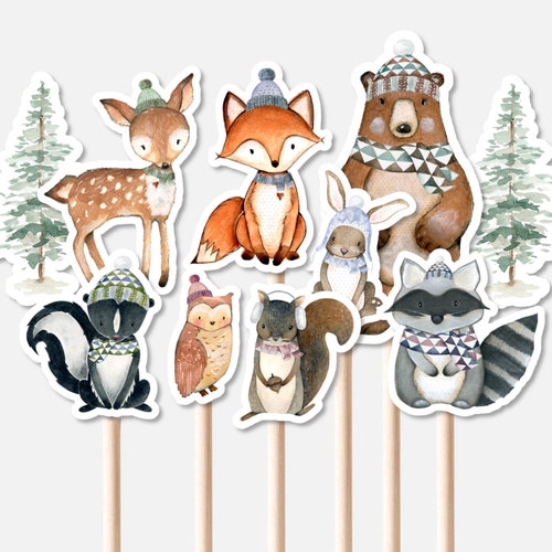 Printable Woodland Animals Cake Topper Woodland Baby Shower - Etsy
