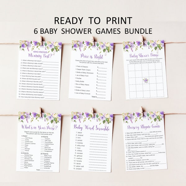 Printable Baby Shower Games - Etsy