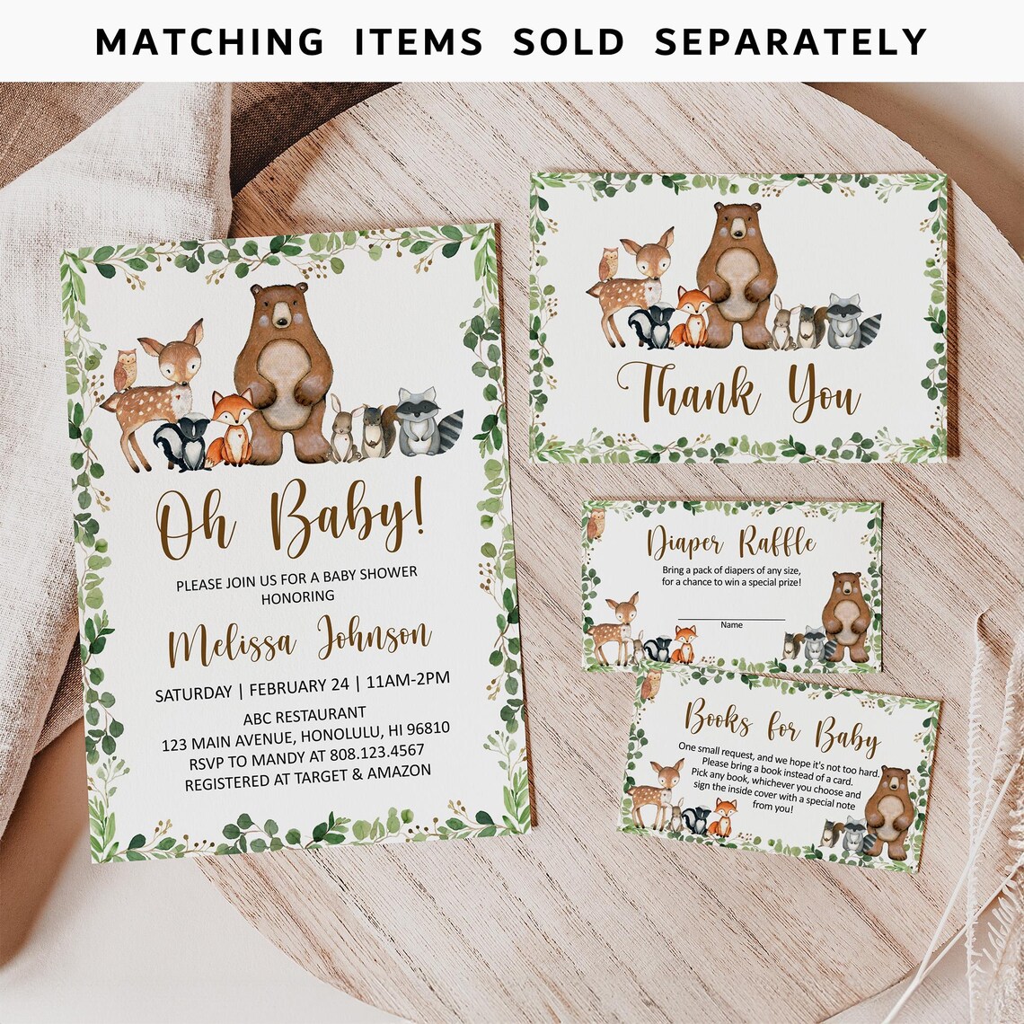 Editable Woodland Animals Banner Greenery Forest Animals Banner ...