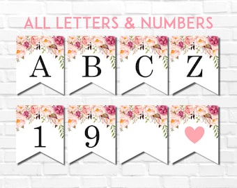 Pink Floral Banner | Etsy