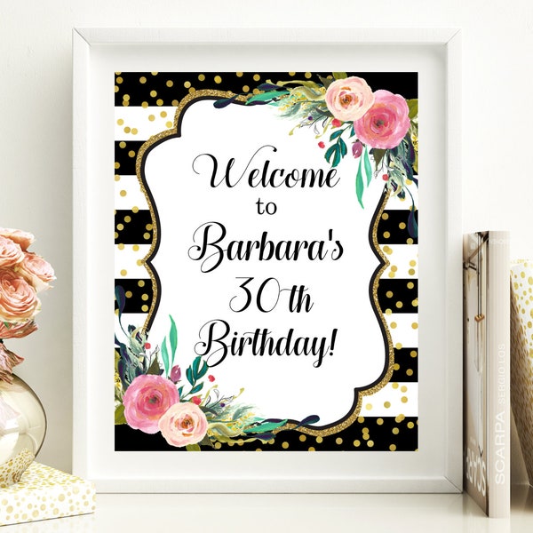Black And Gold Retirement Welcome Sign Etsy