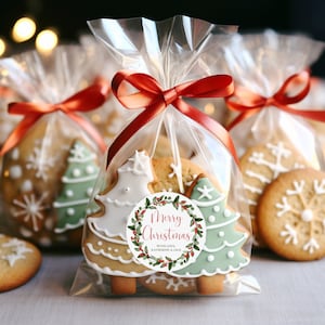 Editable Christmas Gift Tags Stickers Round Labels Holiday Favor Tag ...