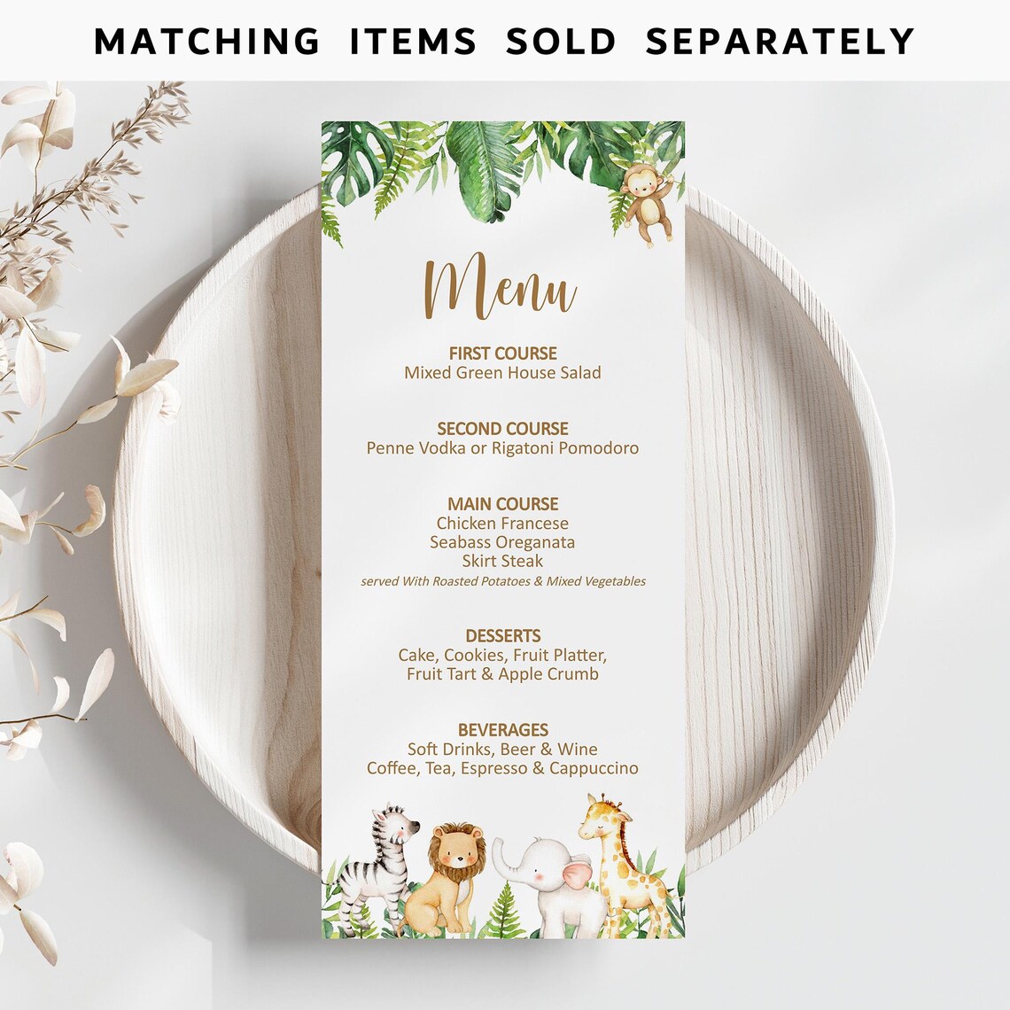 Editable Jungle Safari Table Numbers Safari Baby Shower Safari Birthday ...