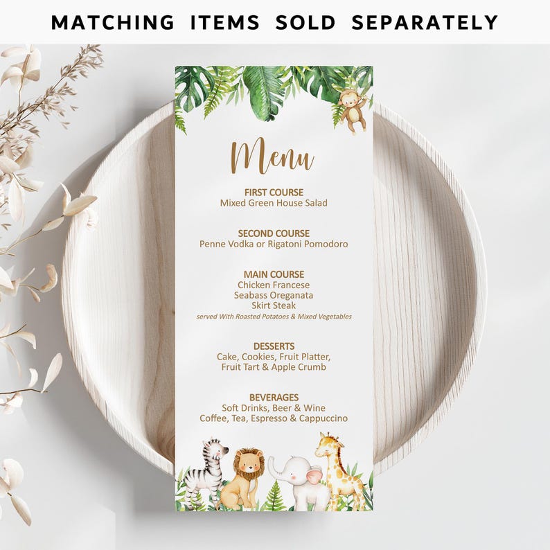 Editable Jungle Safari Table Numbers Safari Baby Shower Safari Birthday ...