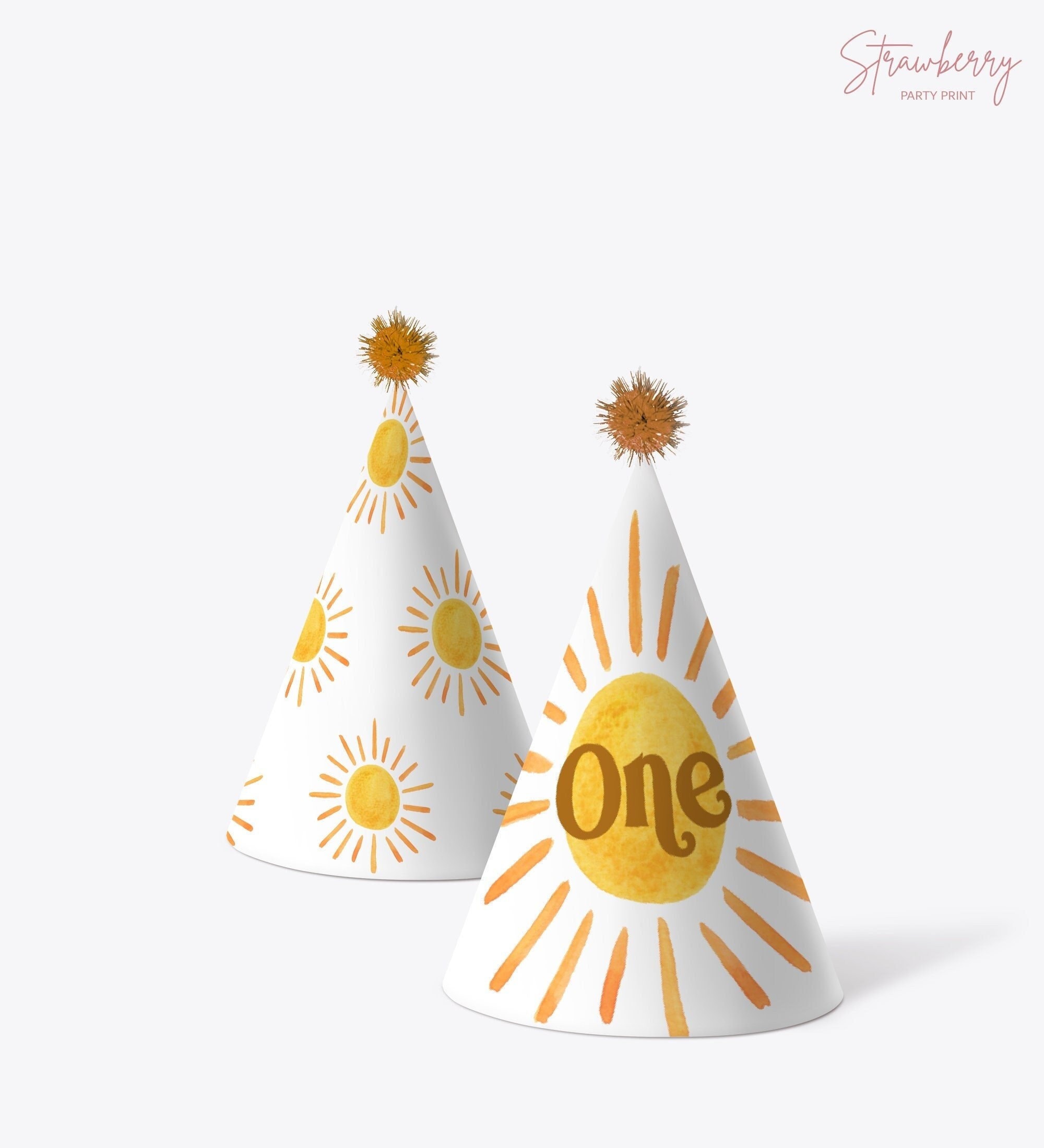 PRINTABLE Party Hats First Trip Around the Sun Birthday Decor - Etsy