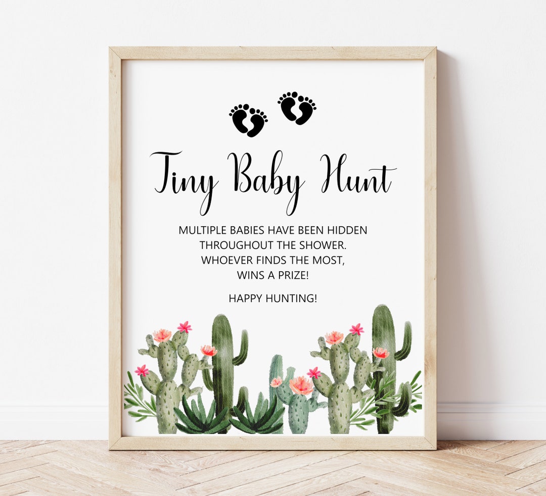 Succulent Cactus Tiny Baby Hunt Baby Shower Game Sign Printable C92 - Etsy