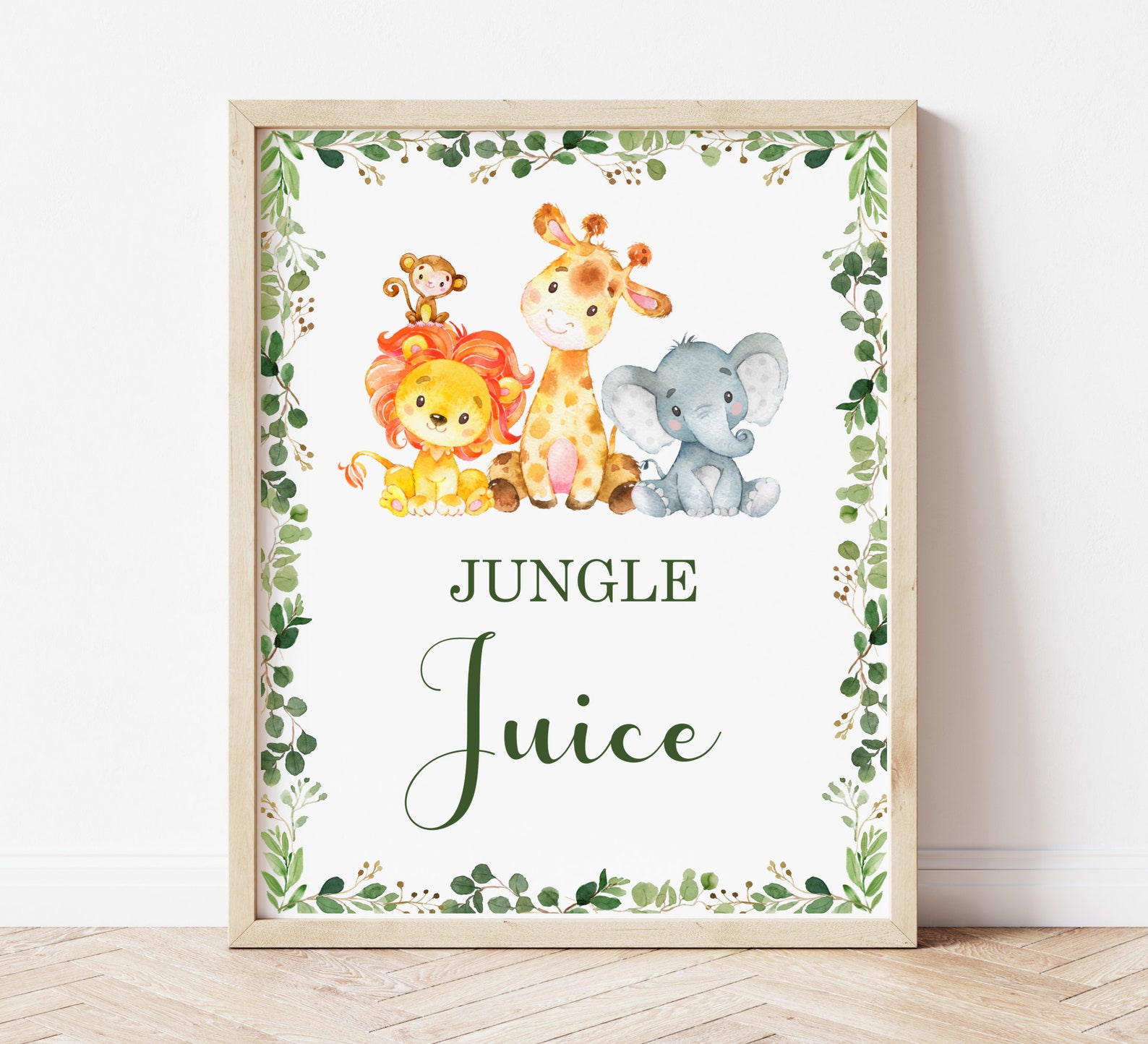 Jungle Juice Sign Safari Animals Wild One Jungle Zoo Birthday - Etsy
